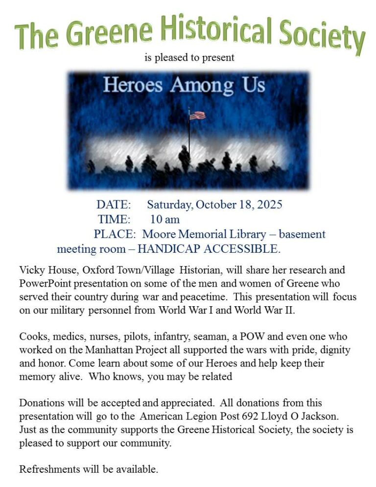 "Heroes Among Us" Presentation - Saturday, 10/18 at 10am - Moore ...
