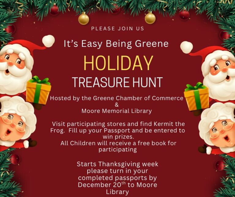 Hometown Holiday Treasure Hunt! 11/24-12/20 - Moore Memorial Library